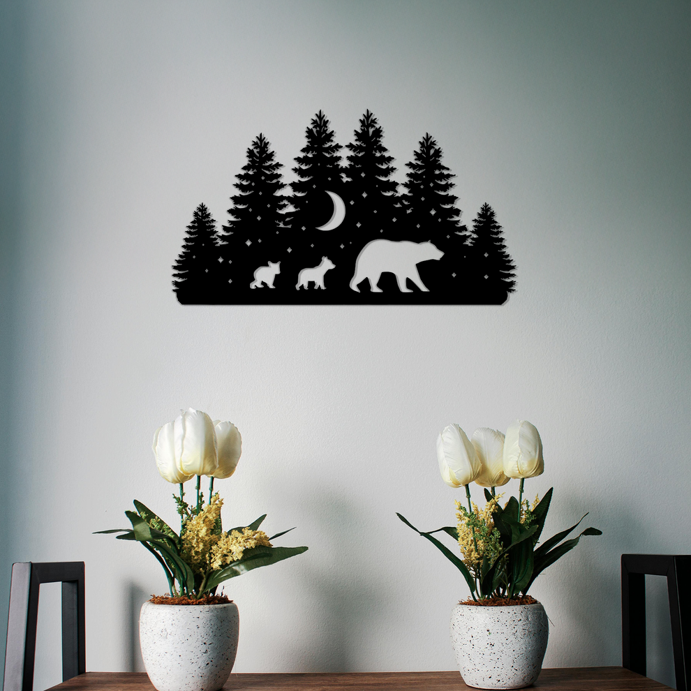 Midnight Bear Family Wall Art – Elyseart